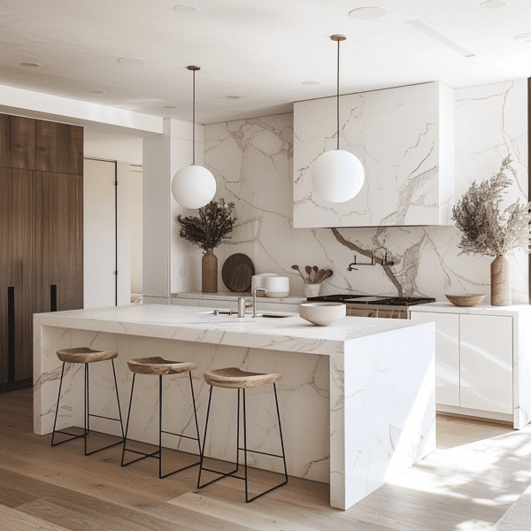 Master the Modern: 30 Waterfall Kitchen Islands that Wow - Unique ...