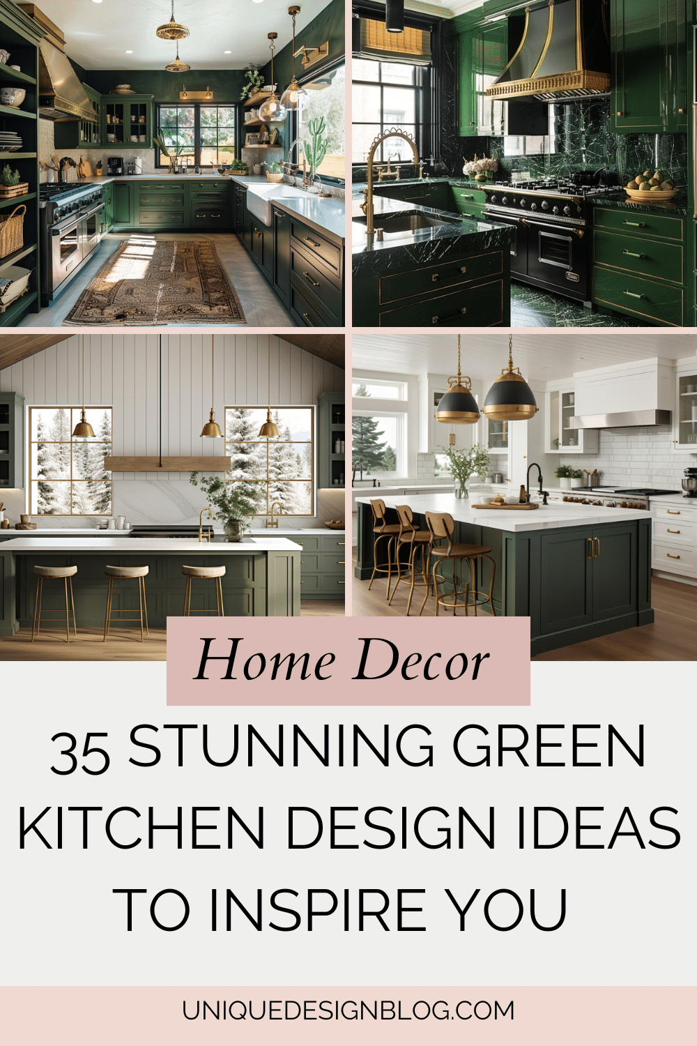 35 Stunning Green Kitchen Design Ideas to Inspire You - Unique Design Blog
