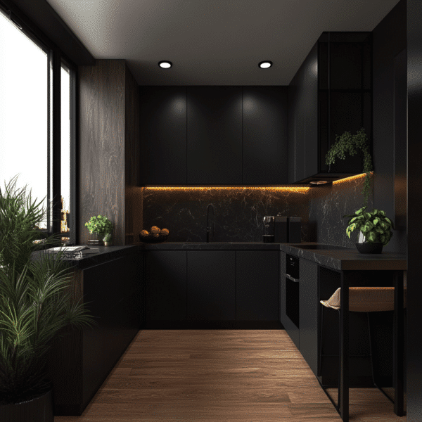 6 Easy Tips for Designing a Chic Small Black Kitchen : Gorgeous Design ...