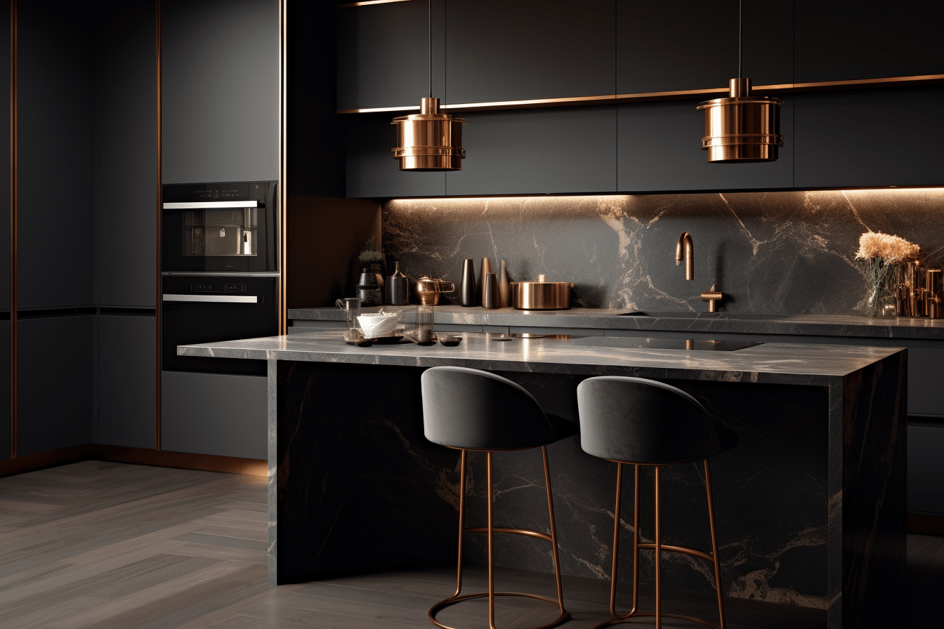 Top kitchen design ideas with dark marble countertops - Unique Design Blog