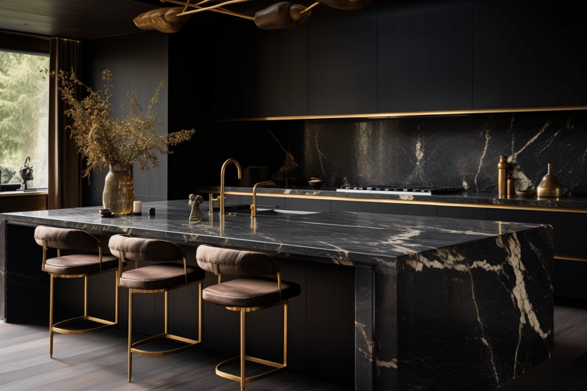 Top kitchen design ideas with dark marble countertops - Unique Design Blog