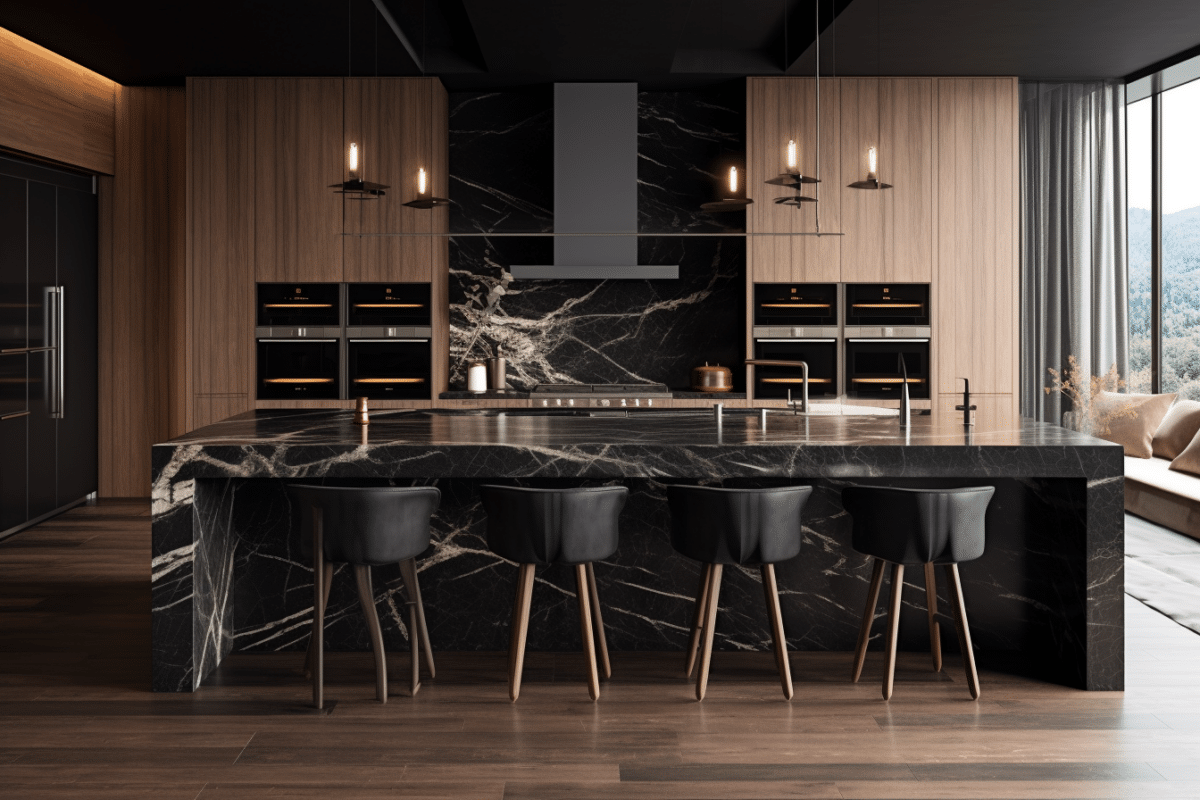 Top kitchen design ideas with dark marble countertops - Unique Design Blog