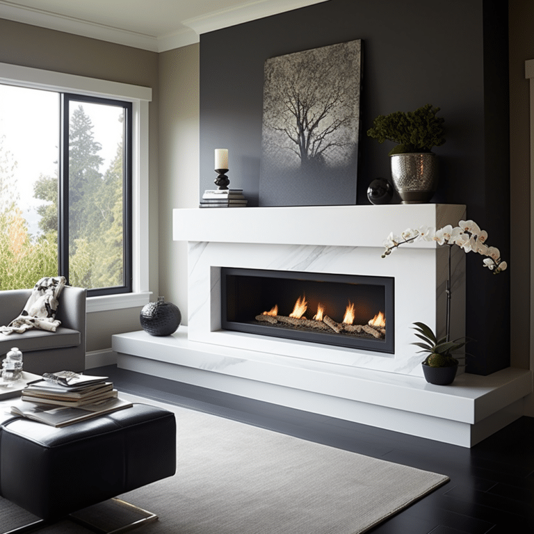 Quartz fireplace hearth & Natural stone design ideas - Unique Design Blog