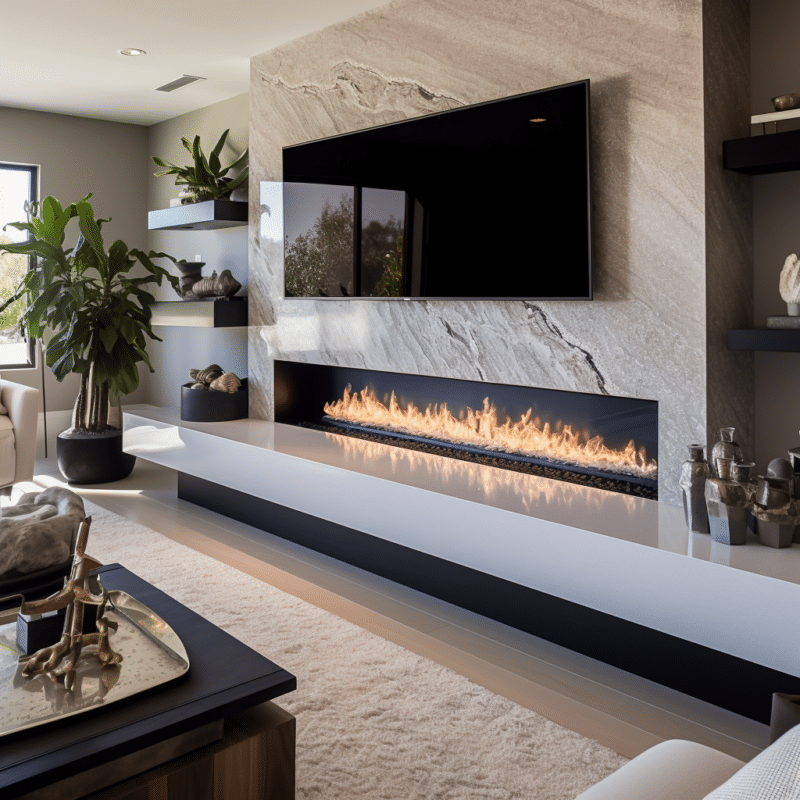 Quartz fireplace hearth & Natural stone design ideas - Unique Design Blog