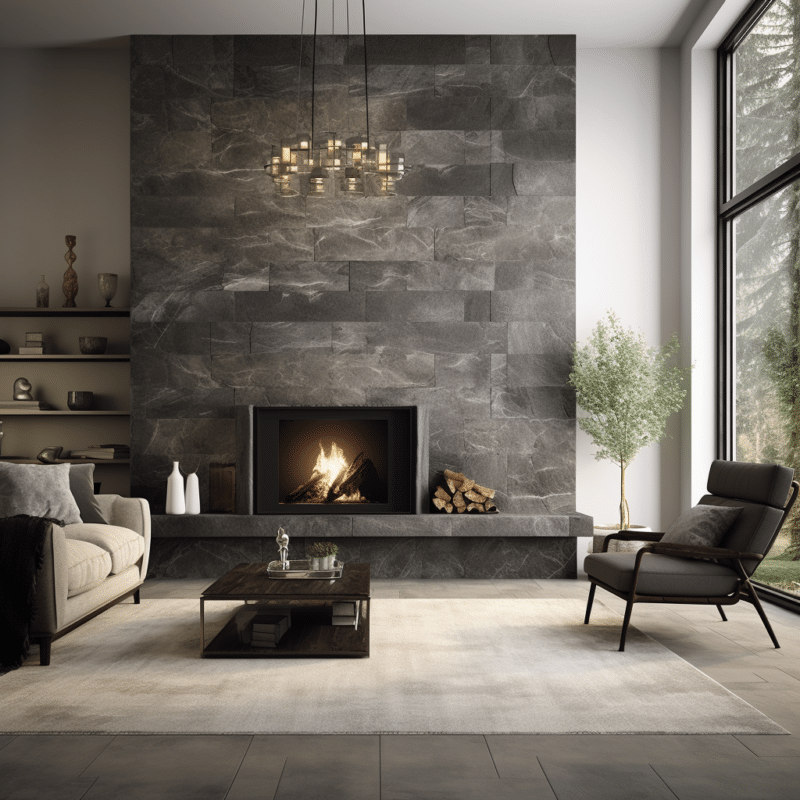 Quartz fireplace hearth & Natural stone design ideas - Unique Design Blog
