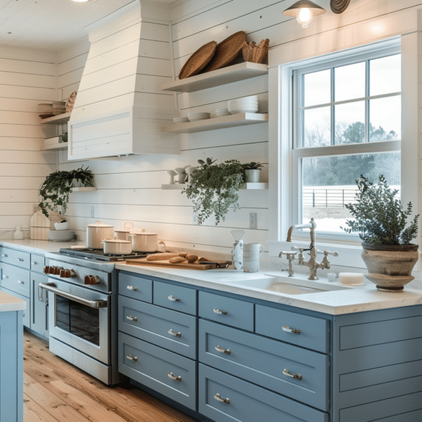 The Perfect Match: 21 Farmhouse Blue Kitchen Cabinets to Inspire Your ...