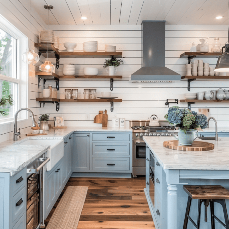 The Perfect Match: 21 Farmhouse Blue Kitchen Cabinets to Inspire Your ...