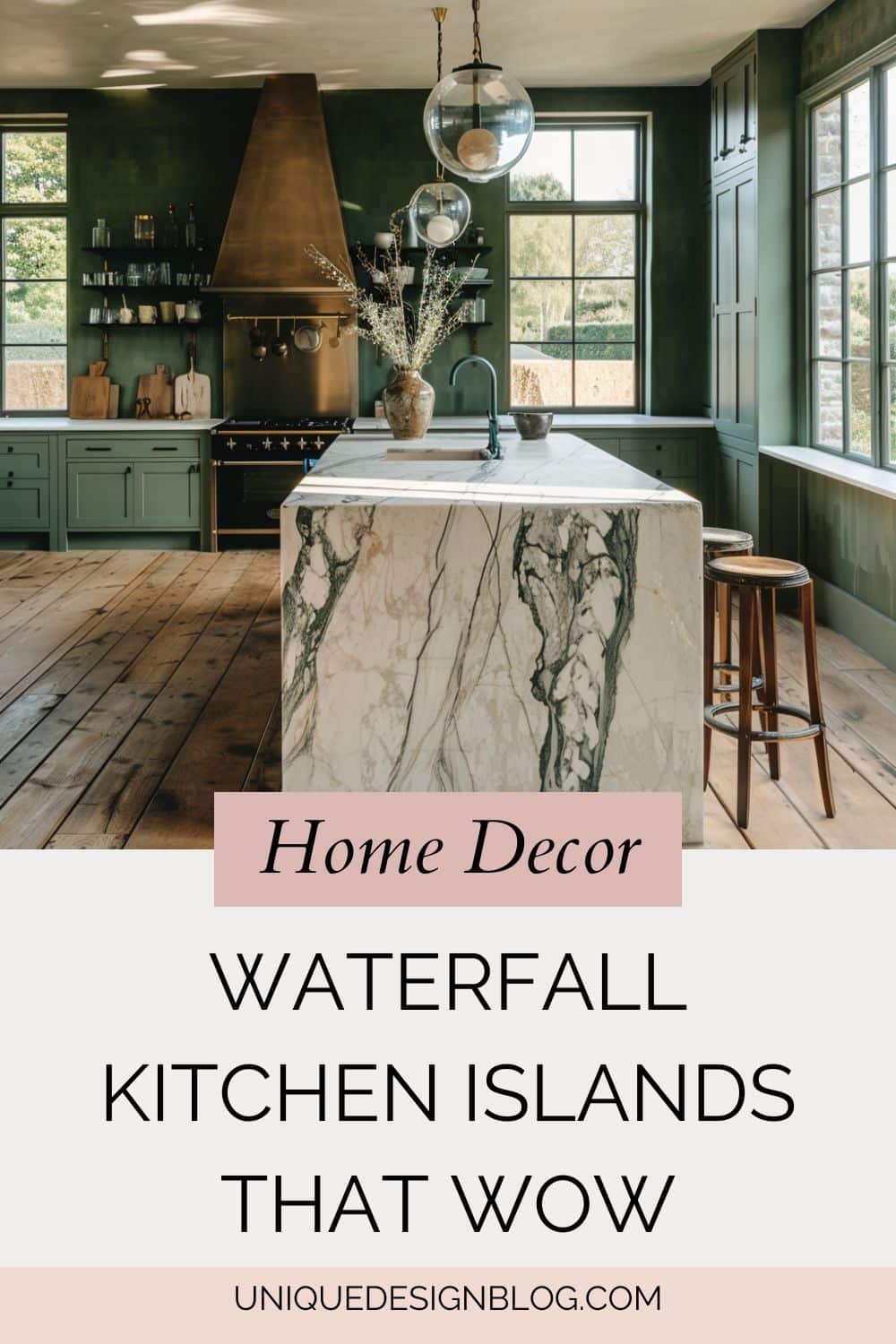 Master the Modern: 30 Waterfall Kitchen Islands that Wow - Unique ...