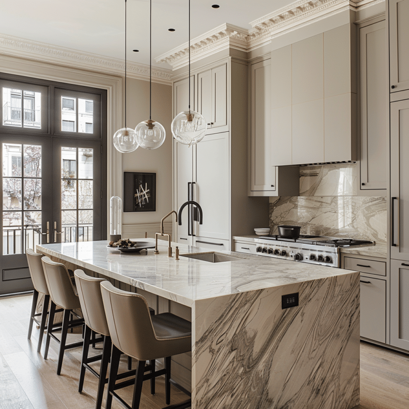 Master the Modern: 30 Waterfall Kitchen Islands that Wow - Unique ...