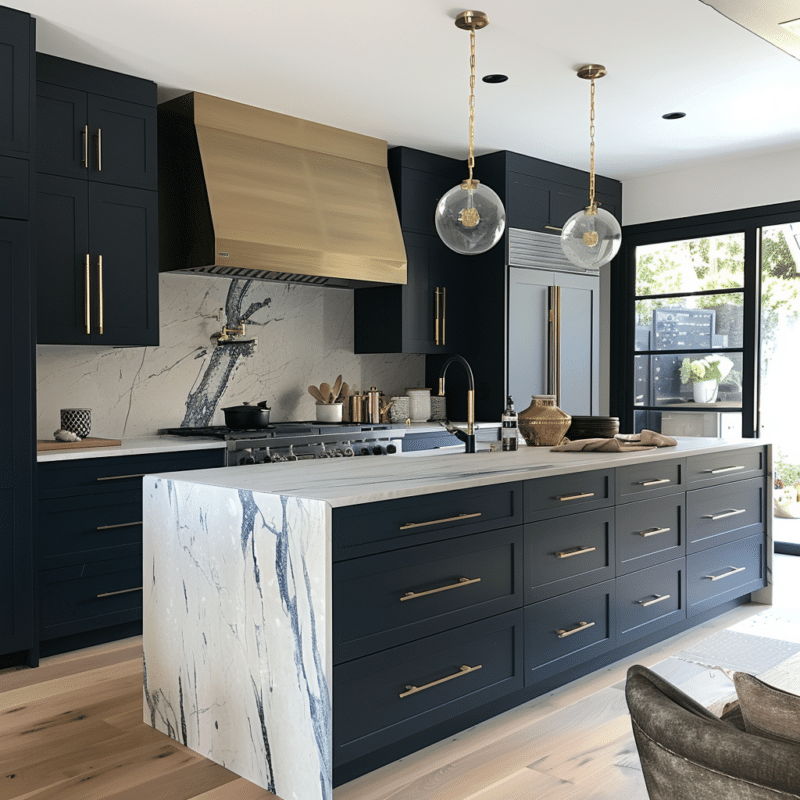 Master the Modern: 30 Waterfall Kitchen Islands that Wow - Unique ...