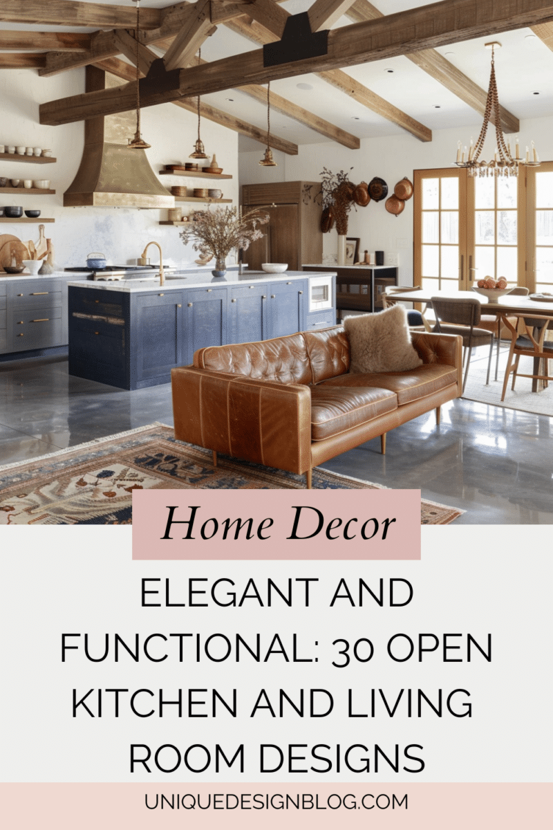 Elegant and Functional: 30 Open Kitchen and Living Room Designs ...
