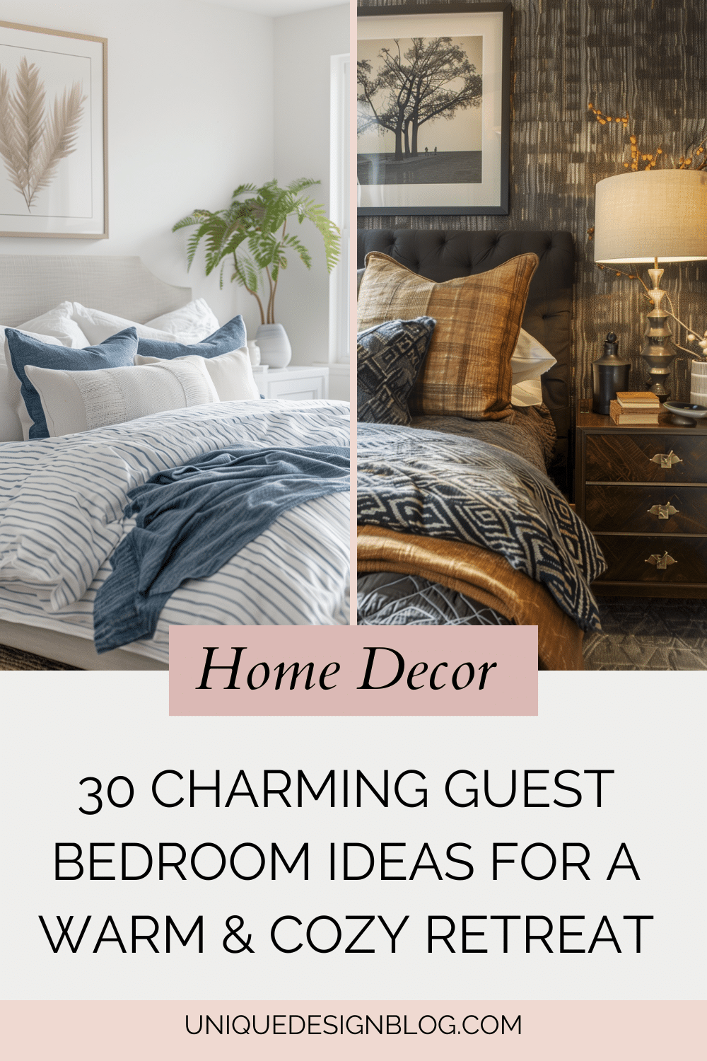 30 Charming Guest Bedroom Ideas for a Warm & Cozy Retreat - Unique ...