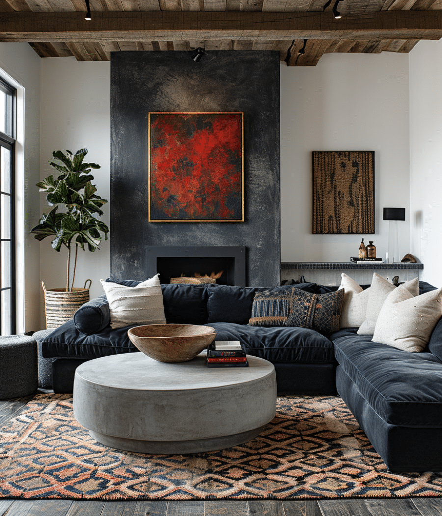 27 Stunning Modern Black Couch Living Room Ideas You’ll Love - Unique ...