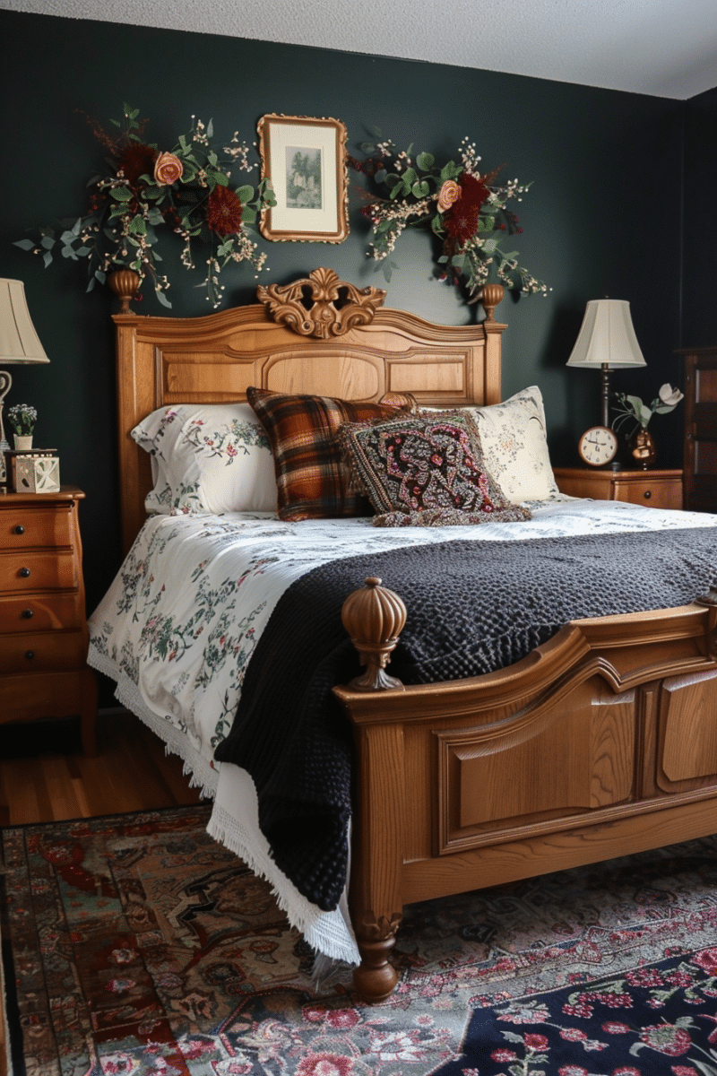 Vintage Charm Meets Modern Mystery: 25 Dark Cottage Core Bedroom Ideas ...