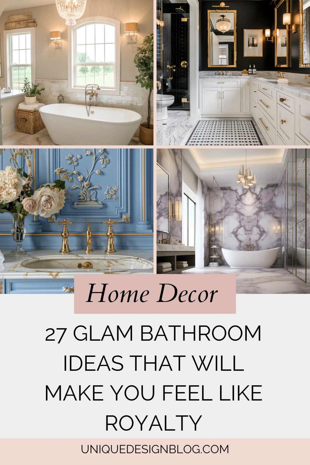 27 Glam Bathroom Ideas That Will Make You Feel Like Royalty - Unique ...