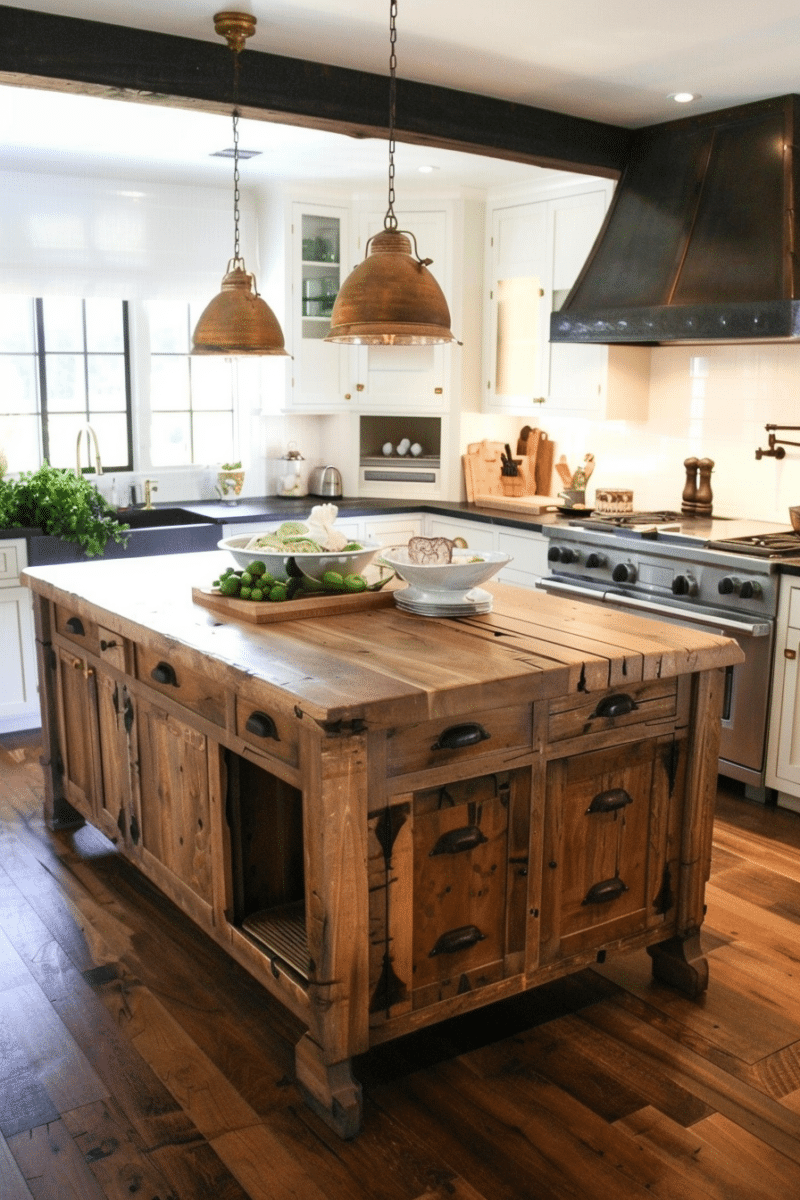 30 Beautiful White Kitchen with Wood Island ideas you need to copy ...
