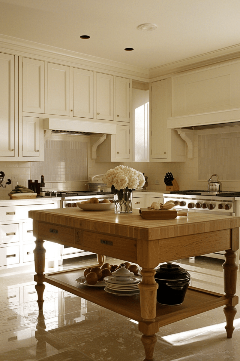 30 Beautiful White Kitchen with Wood Island ideas you need to copy ...