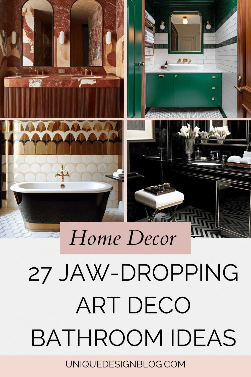 27 Jaw-Dropping Art Deco Bathroom ideas to copy - Unique Design Blog
