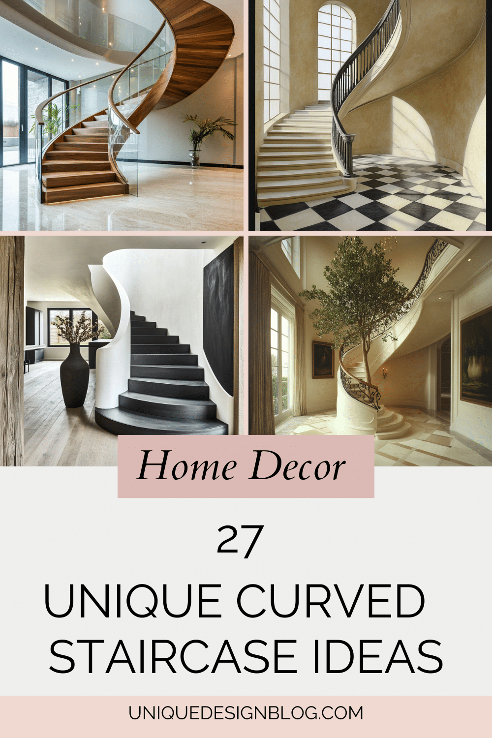 27 Unique Curved Staircase Ideas for your home - Unique Design Blog
