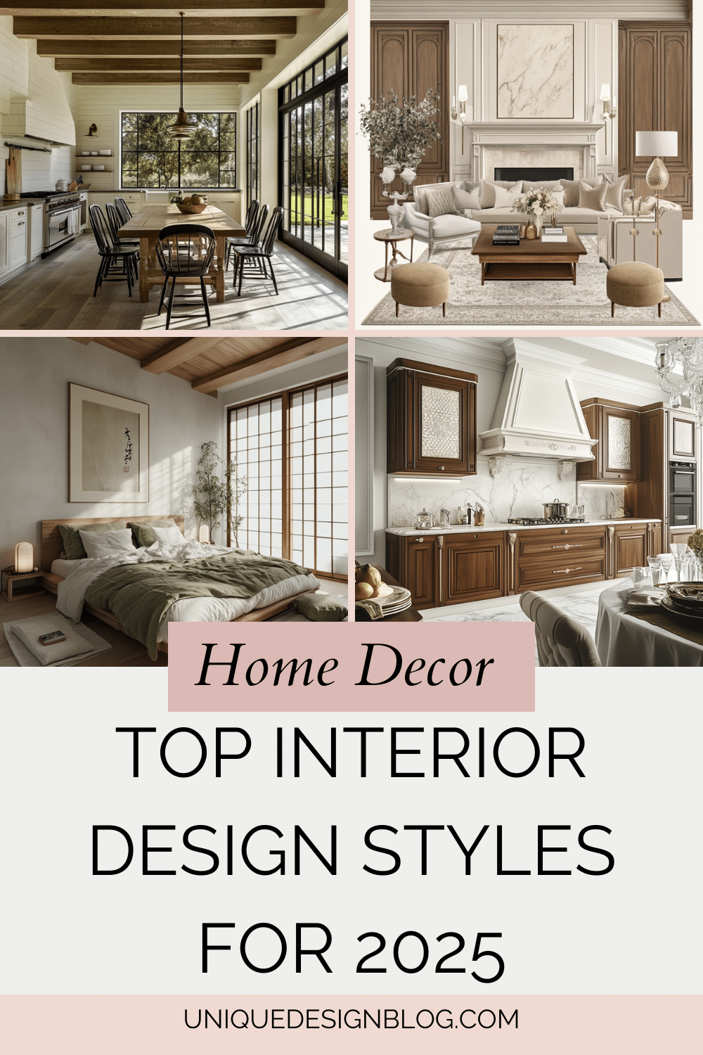 Top Interior design styles for 2025 - Unique Design Blog