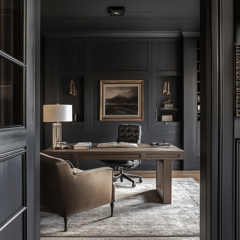 27 Elegant and Chic Moody Office Ideas for your home - Unique Design Blog