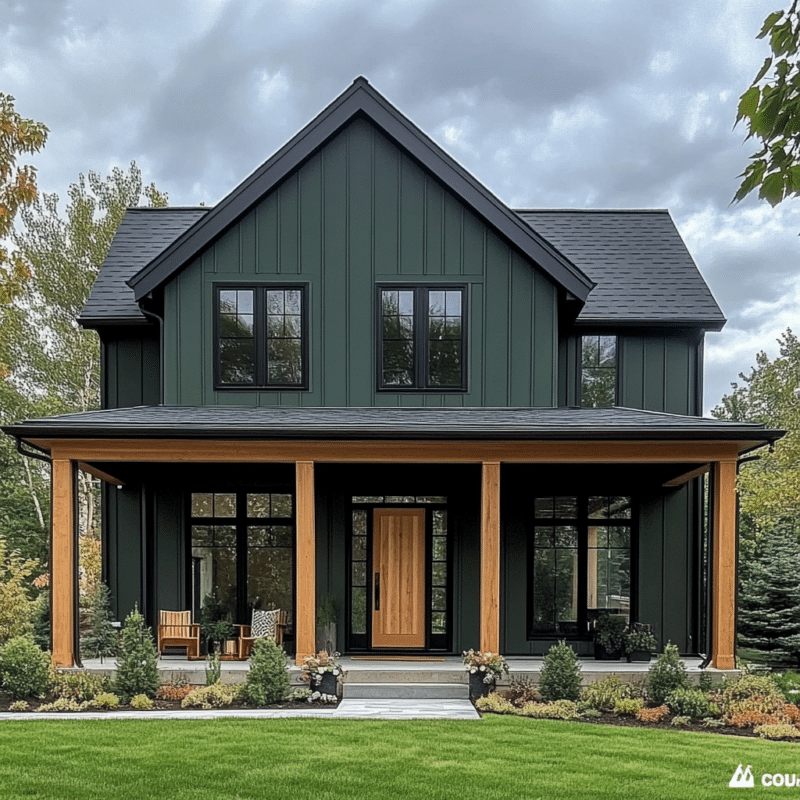 Green Modern Farmhouse Exterior: Sustainable Elegance Meets ...